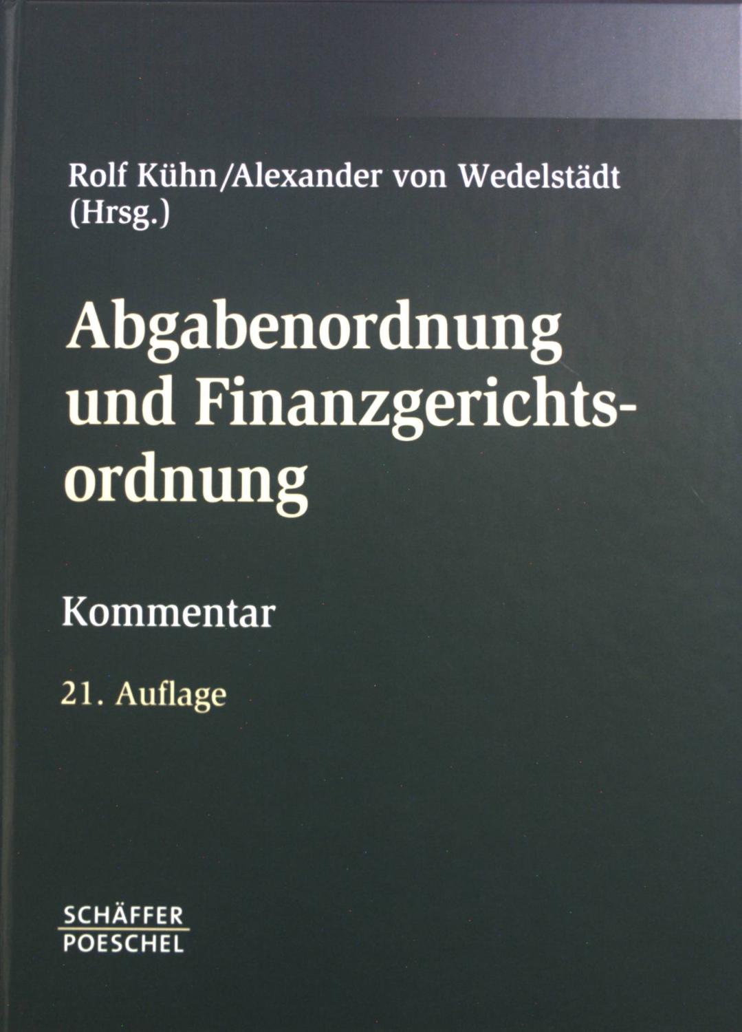 abgabenordnung finanzgerichtsordnung von kuehn - ZVAB