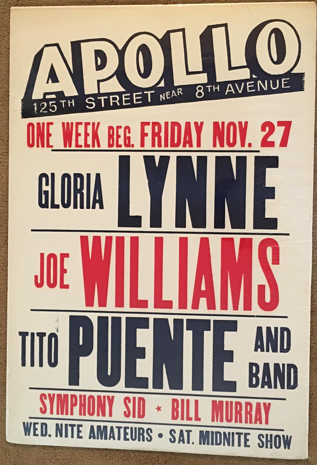 Apollo Theatre Poster: Gloria Lynne, Joe Williams, Tito Puente by ...