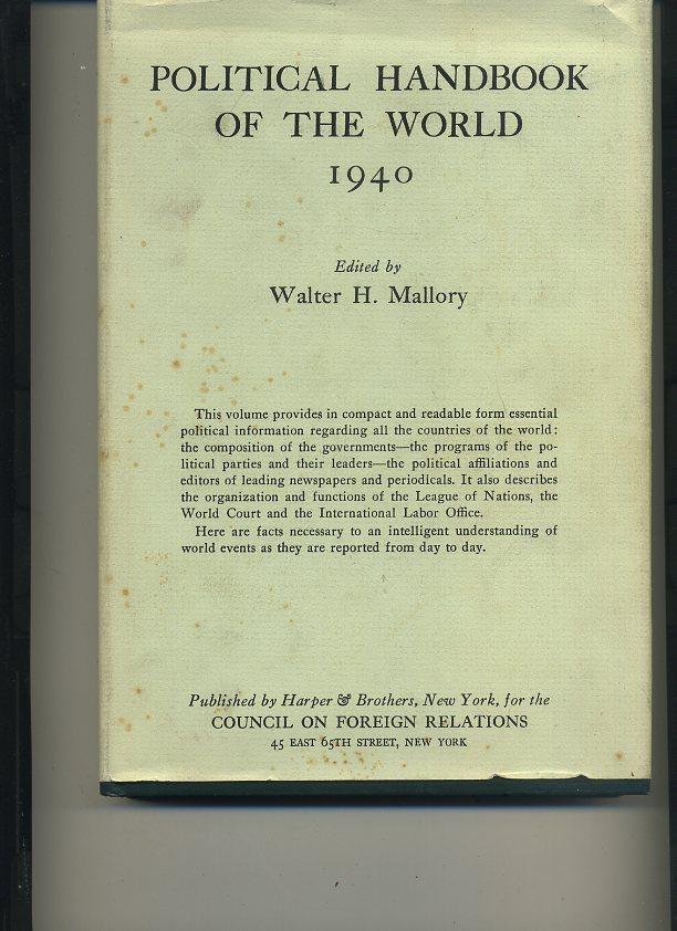 Political Handbook of the World Parliaments, Parties and Press as of ...