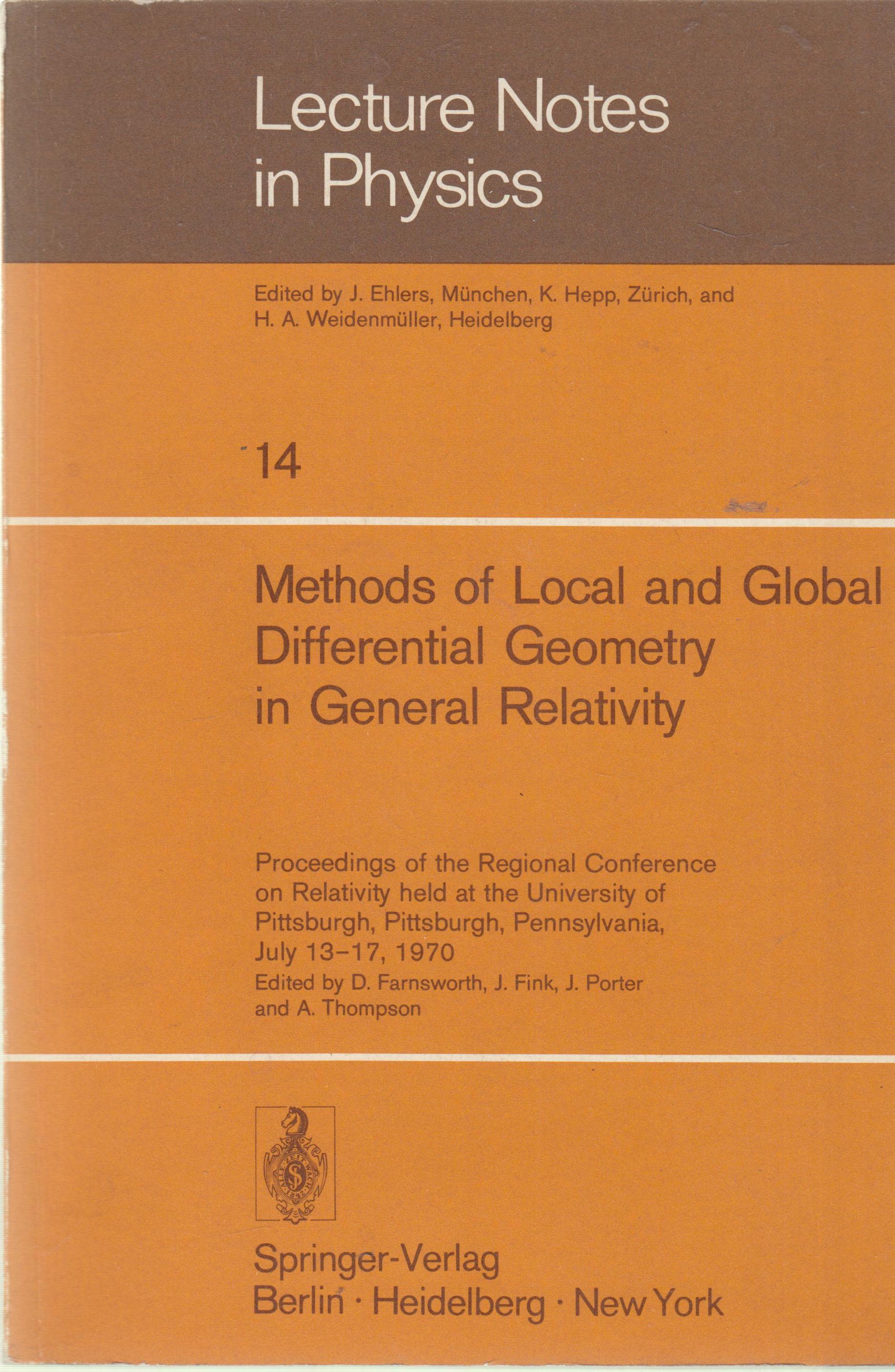 Lectur Notes in Physics - N° 14 - Methods of Local and Global ...