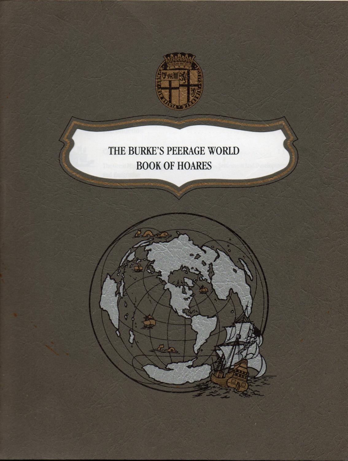 The Burke's Peerage World Book of Hoares: Very Good Softcover (1997 ...