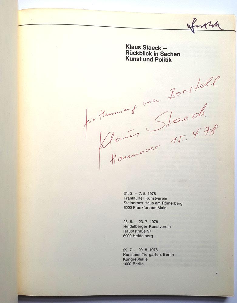 Klaus Staeck - Rückblick in Sachen Kunst und Politik (signiert ...