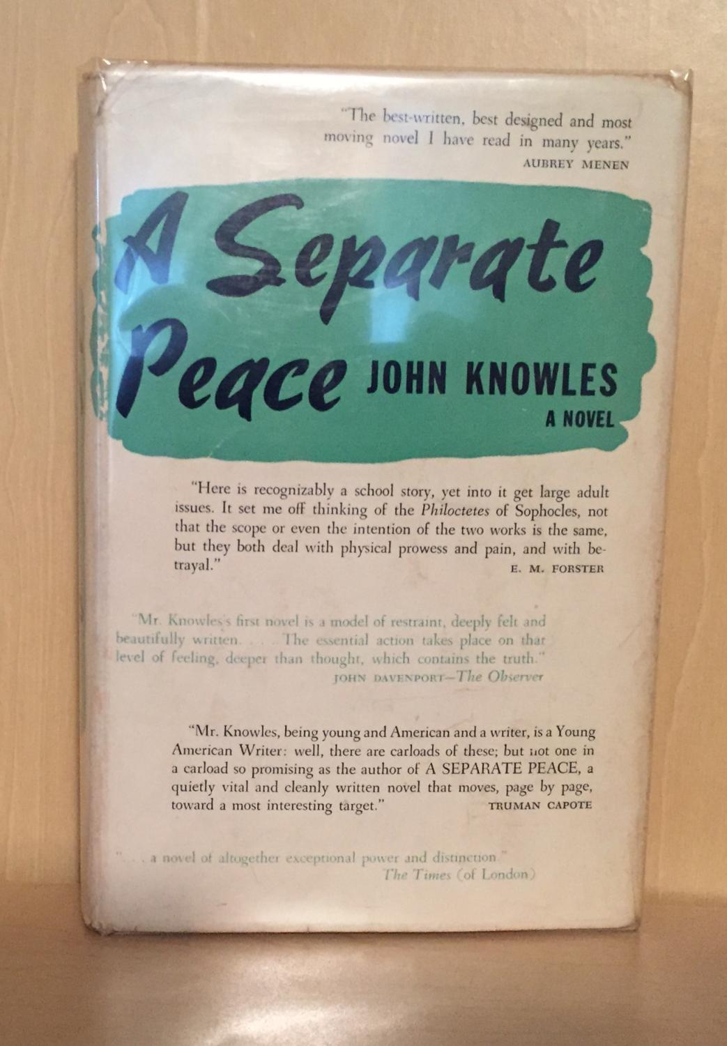 A Separate Peace by Knowles, John: Very Good Hardcover (1959) 1st ...