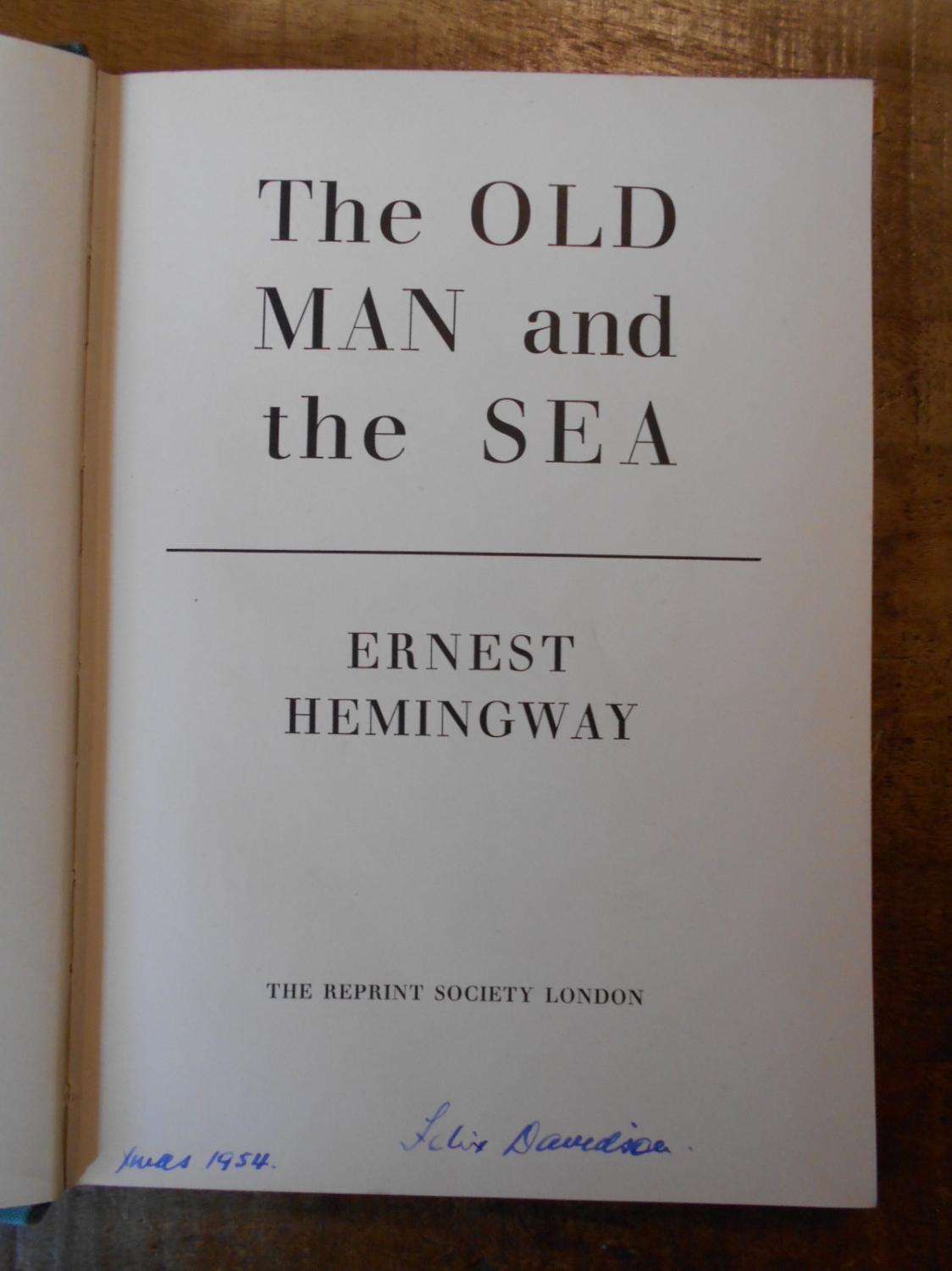 THE OLD MAN AND THE SEA by HEMINGWAY, Ernest: Fair Hardcover (1953 ...