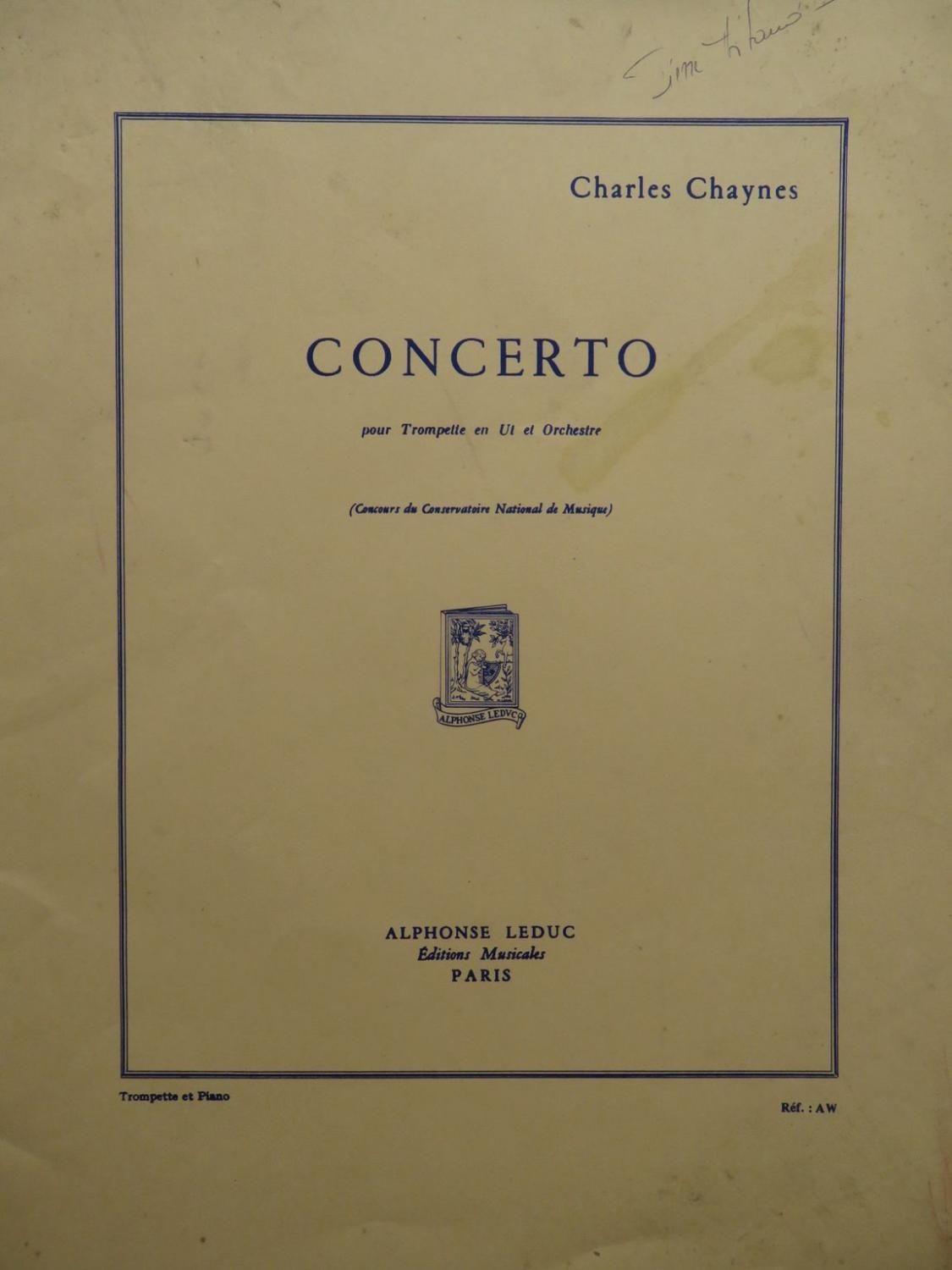 CHAYNES Charles Concerto Piano Trompette ca1960 by CHAYNES Charles ...