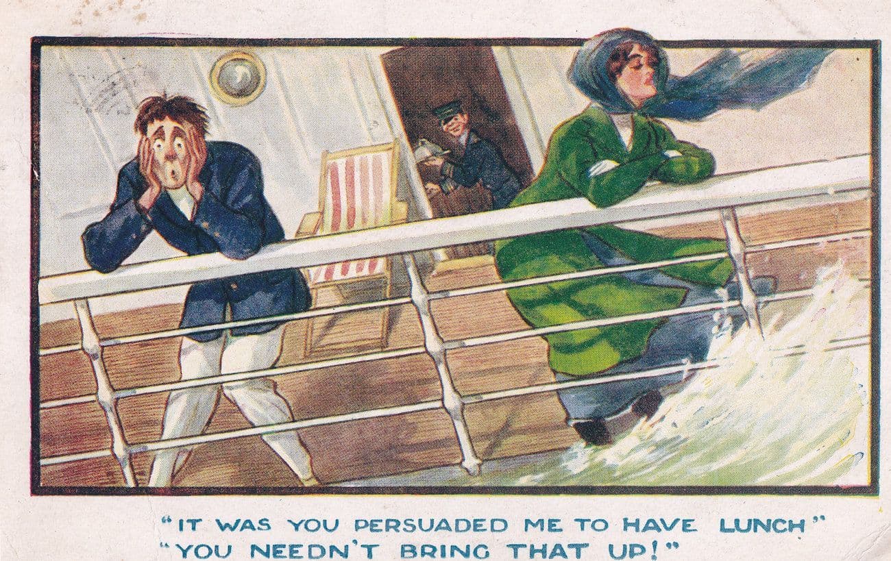 Seasick Nausea Old Comic Humour Postcard: Manuscript / Paper ...