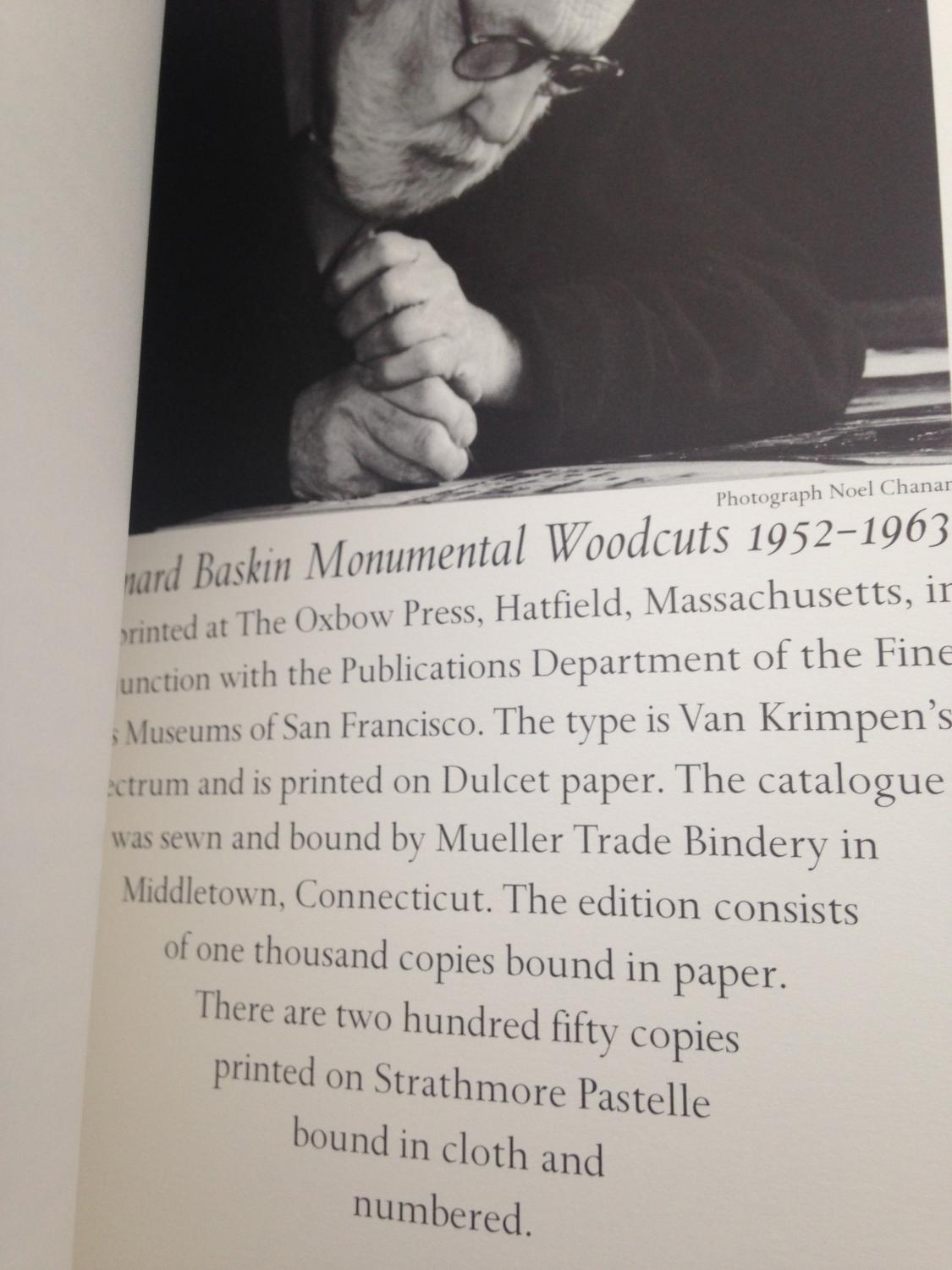 Leonard Baskin: Monumental Woodcuts 1952-1963. by JOHNSON, Robert Flynn ...