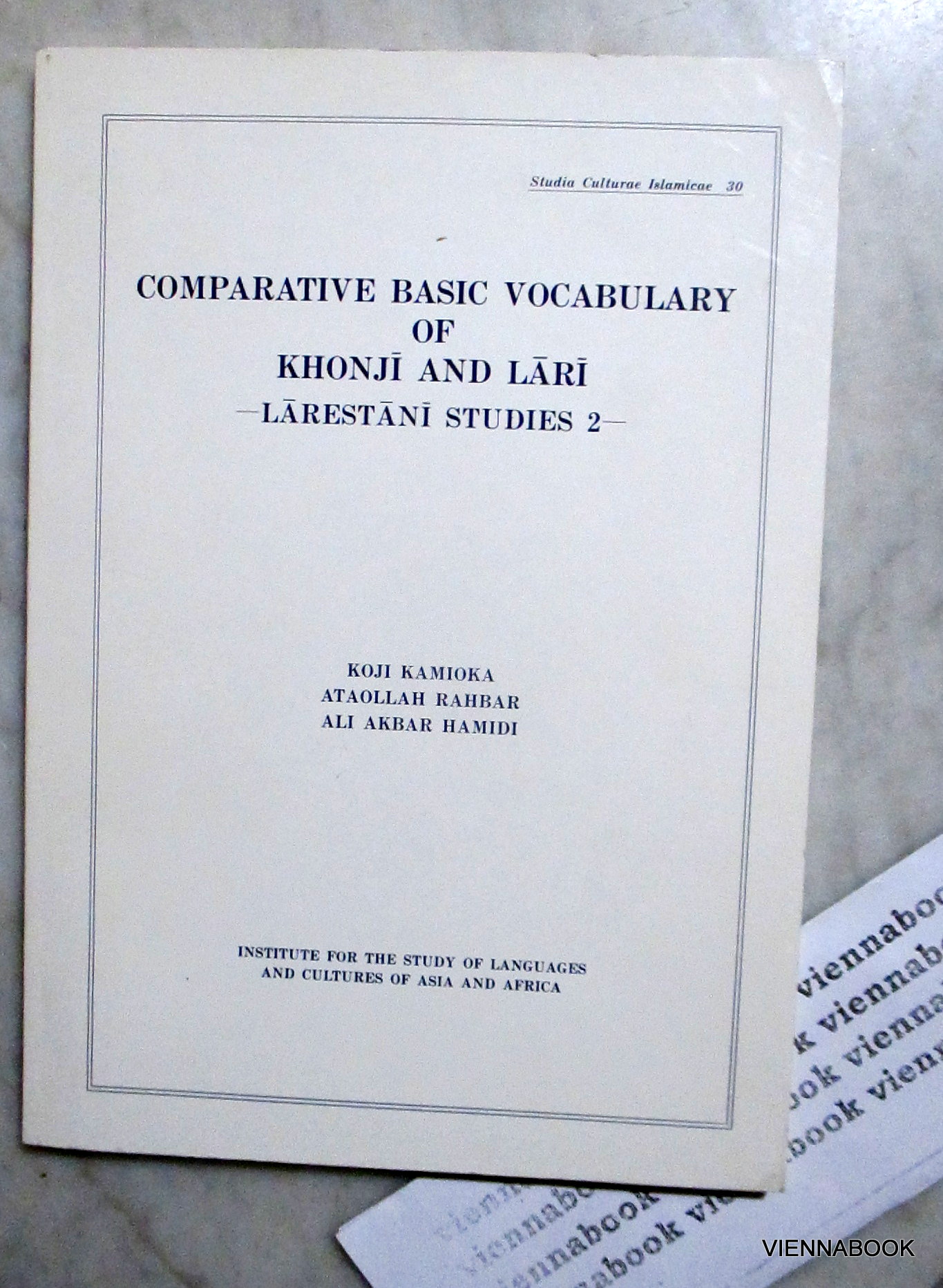 Comparative basic vocabulary of Khonji and Lari. Larestani Studies 2 ...