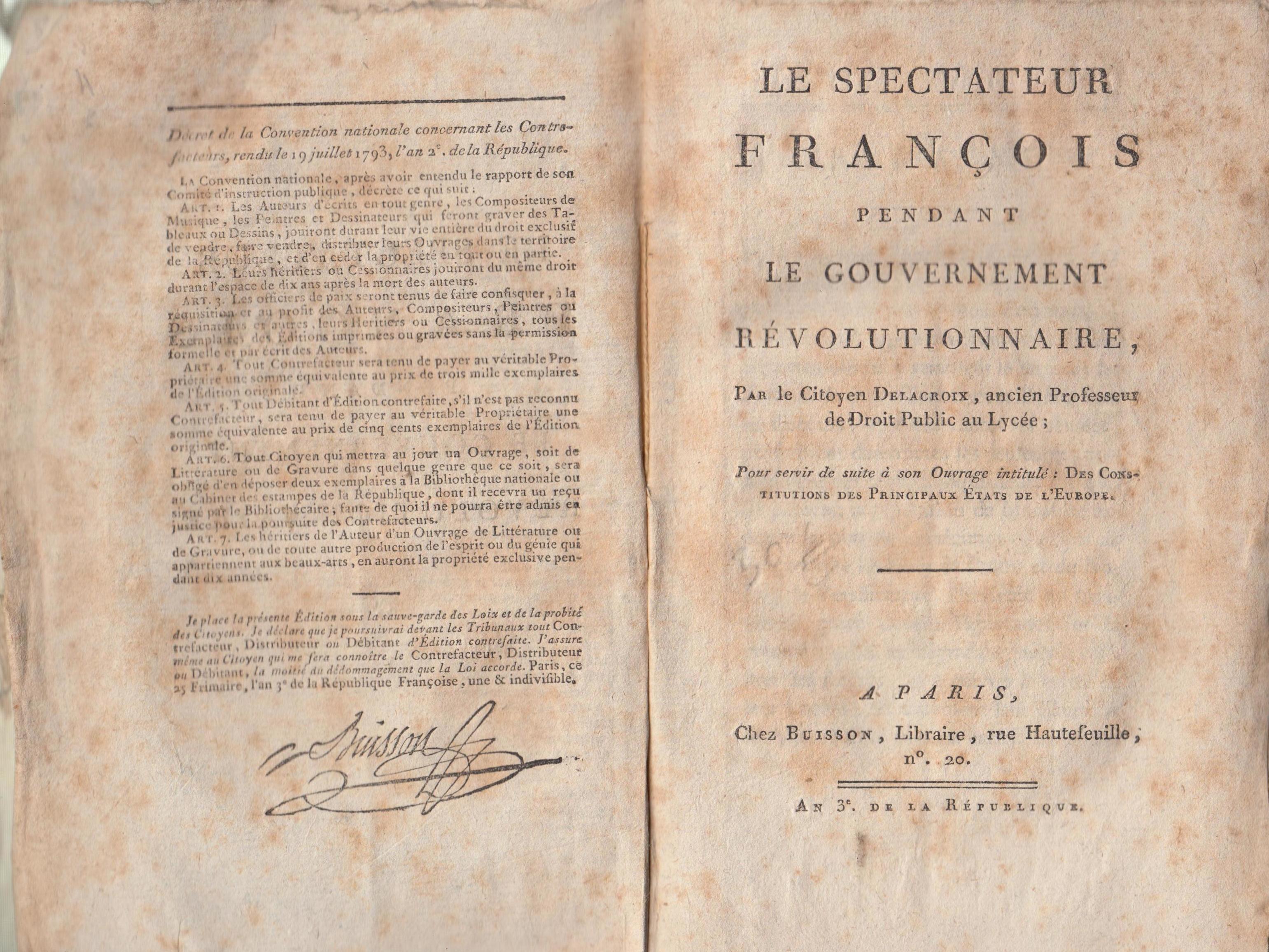Le spectateur François pendant le gouvernement révolutionnaire. by ...