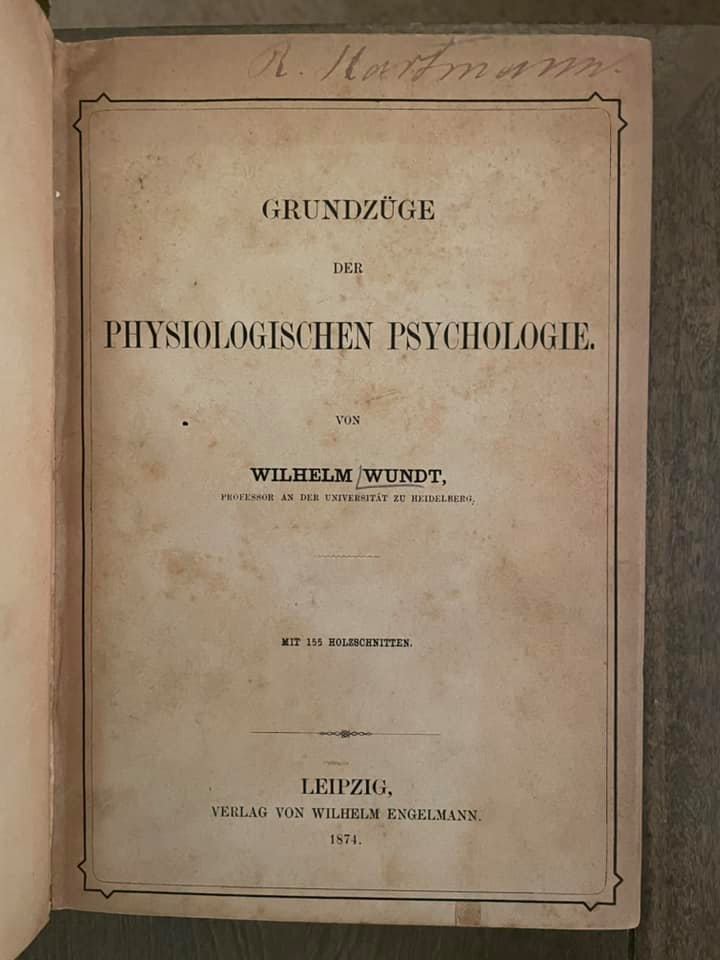 Grundzuge der Physiologischen Psychologie (Principles of Physiological ...