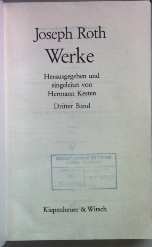 joseph roth werke - ZVAB
