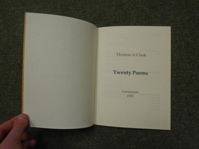 Twenty Poems von Clark, Thomas A.: (1983) | Keoghs Books