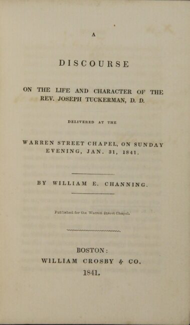 A discourse on the life and character of the Rev. Joseph Tuckerman, D.D ...