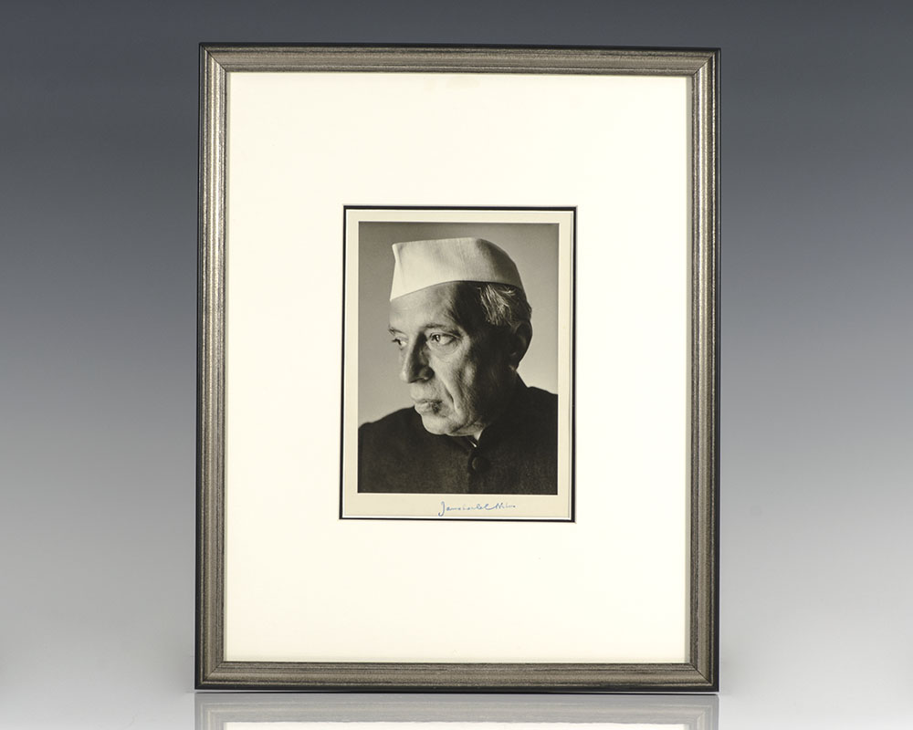 Jawaharlal Nehru Photograph Signed. by Nehru, Jawaharlal: Signed by ...