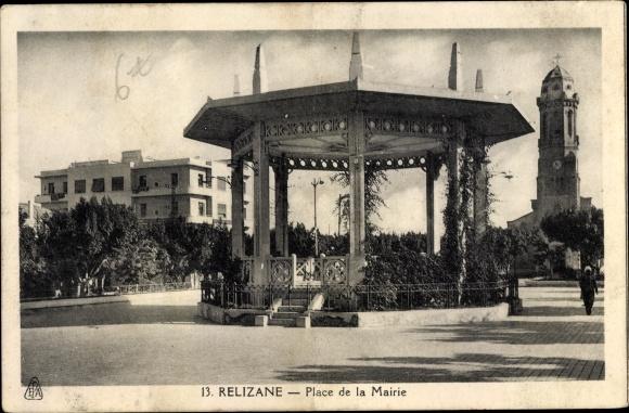 Ansichtskarte / Postkarte Relizane Algerien, Place de la Mairie ...