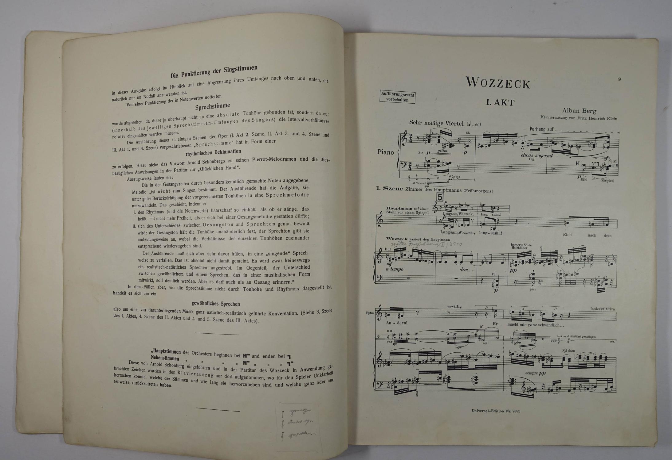 Georg Büchners Wozzeck. Oper in 3 Akten (15 Szenen). [Op. 7 ...