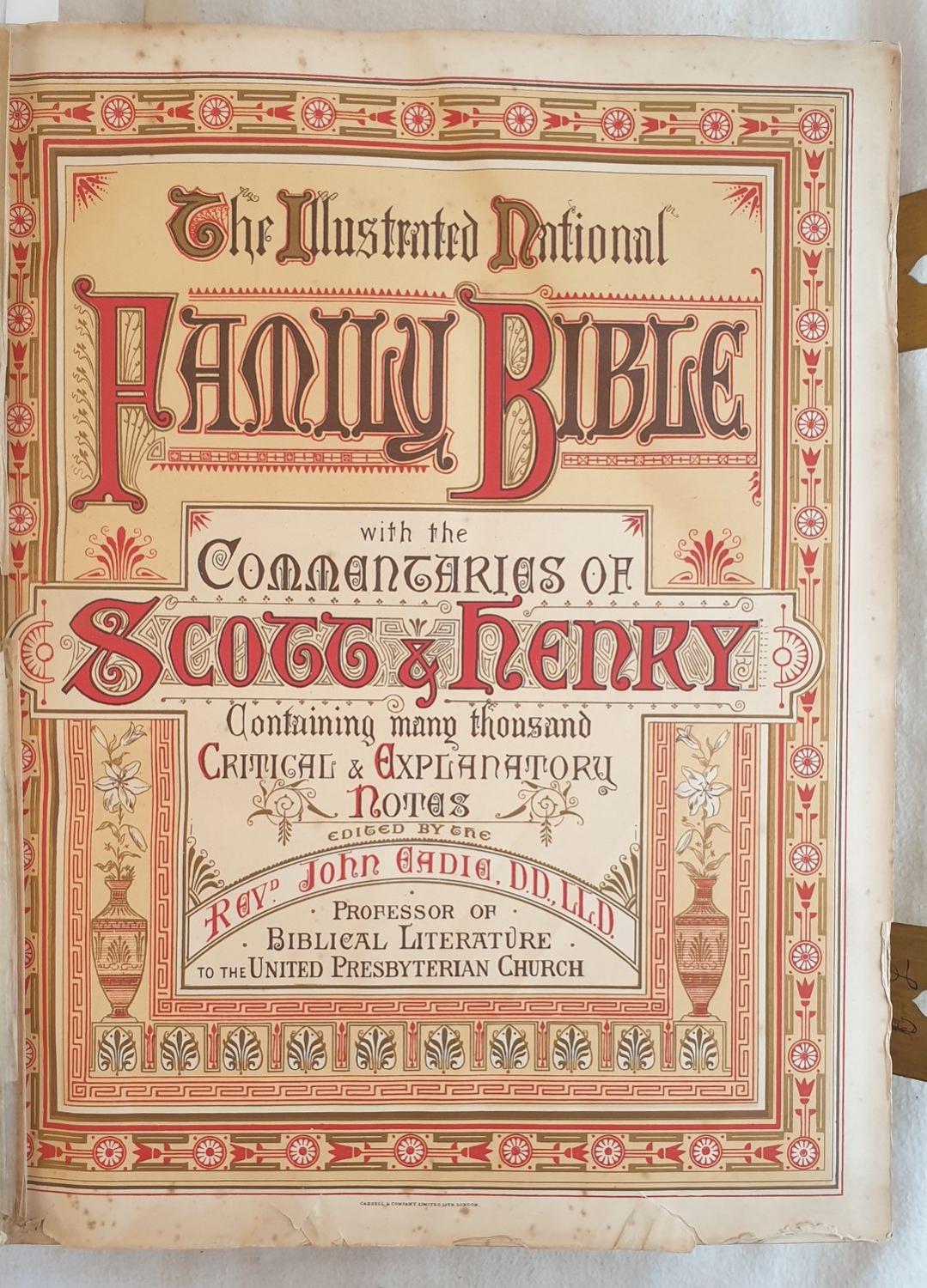 THE NATIONAL COMPREHENSIVE FAMILY BIBLE THE HOLY BIBLE, by John Eadie ...