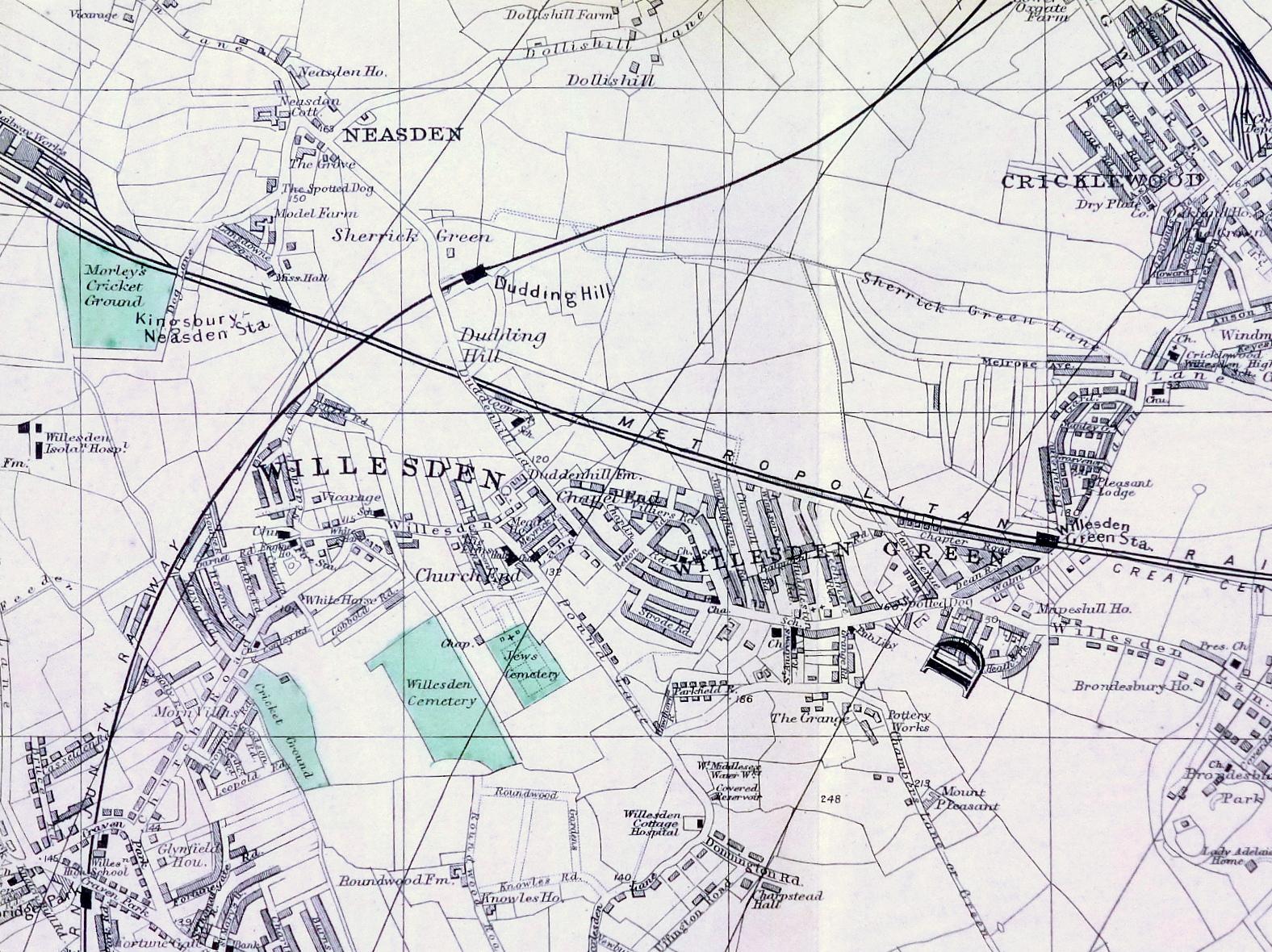 LONDON, 1900 - WILLESDEN, CRICKLEWOOD, BRONDESBURY, NEASDEN, HARLESDEN ...