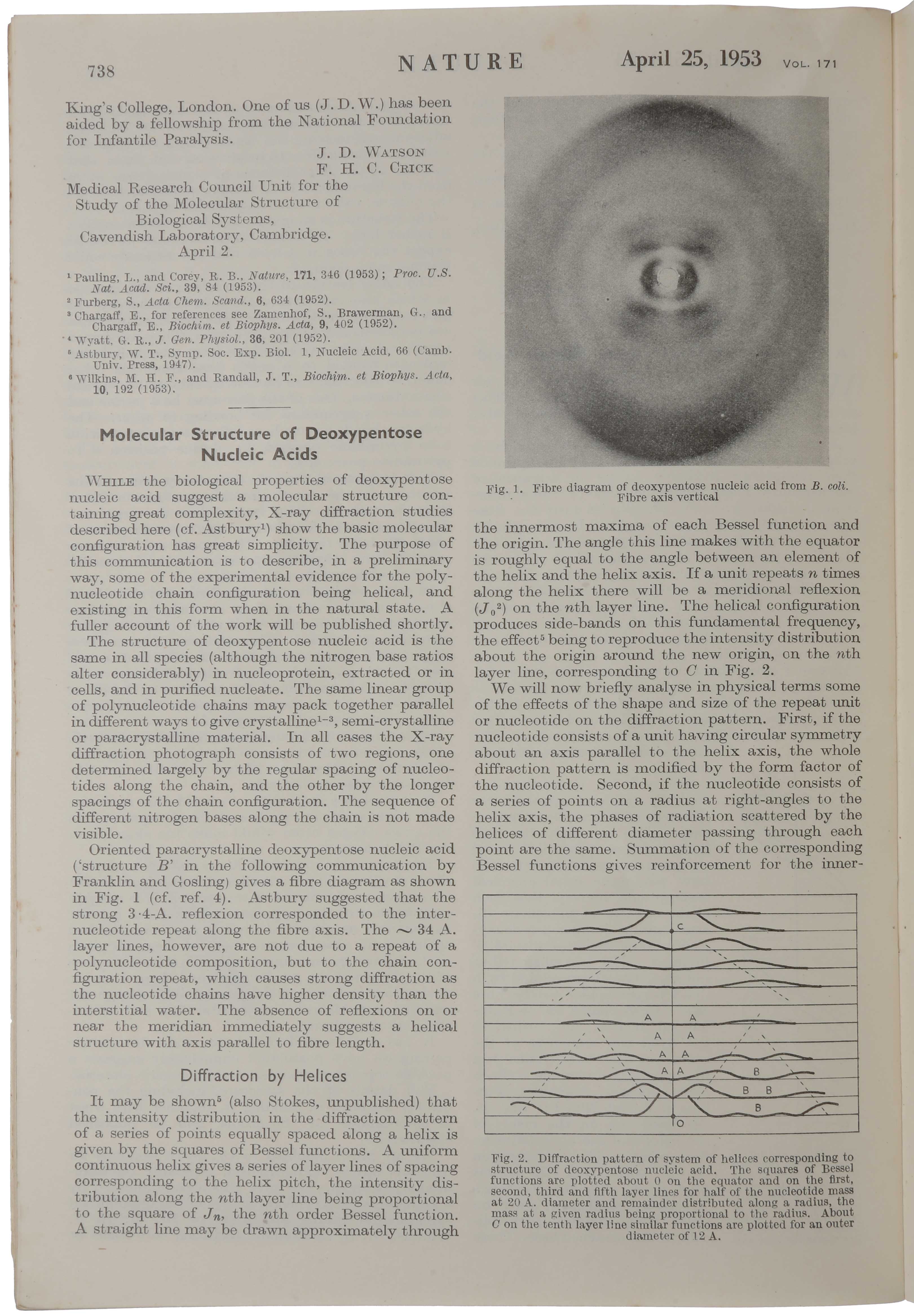 [The six milestone papers on the structure of DNA in original wrappers ...