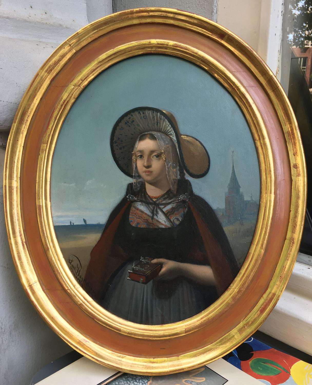 Mädchen mit Gesangbuch. Öl auf Holz. by Hagelstein, Paul (1825 Holstein ...