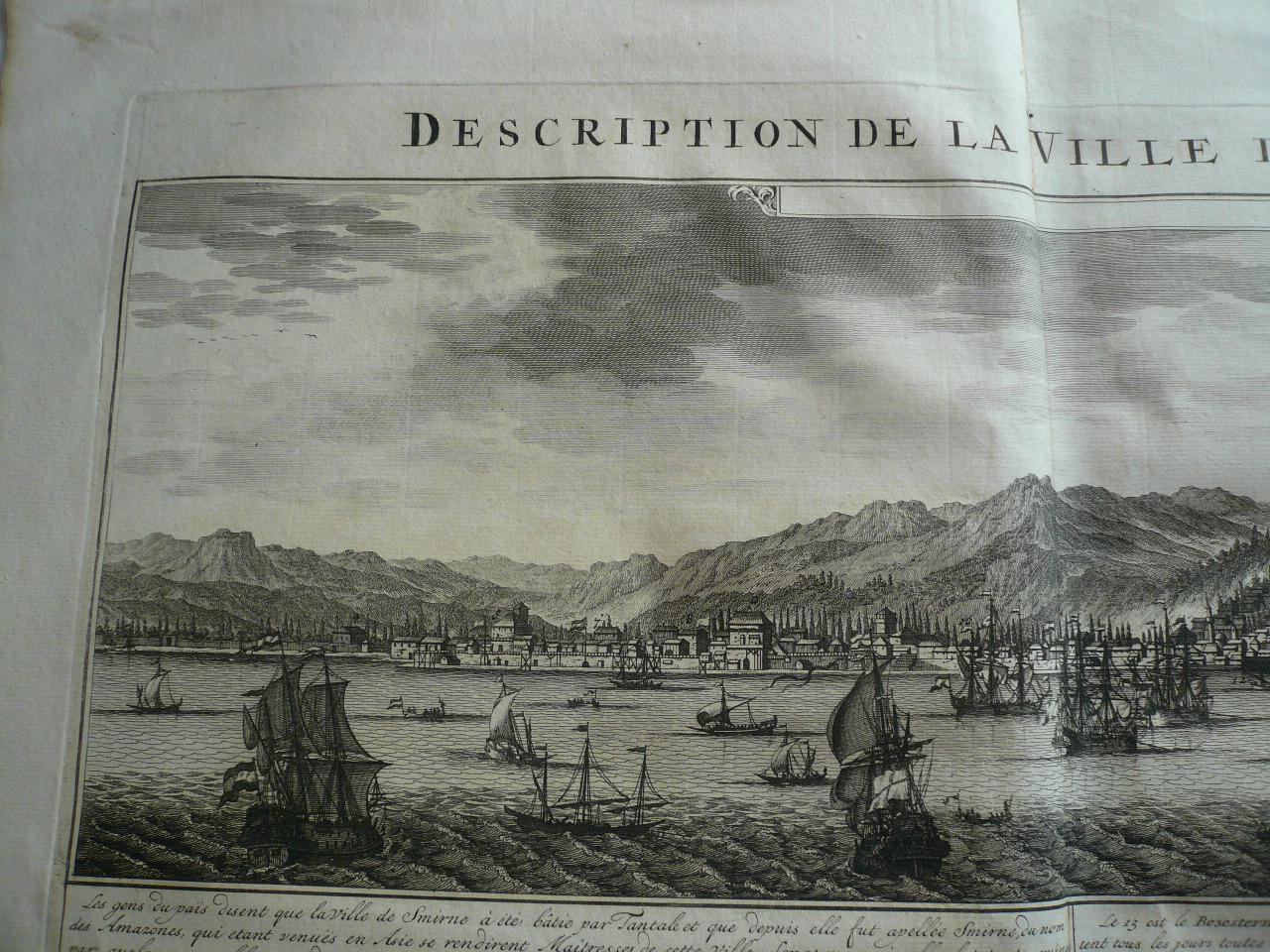 Izmir-Smyrne, anno 1719, copperengraving by chatelain Henri, so called ...