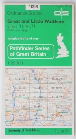 Ordnance Survey Pathfinder Map of Great and Little Waltham TL 61/71 or ...