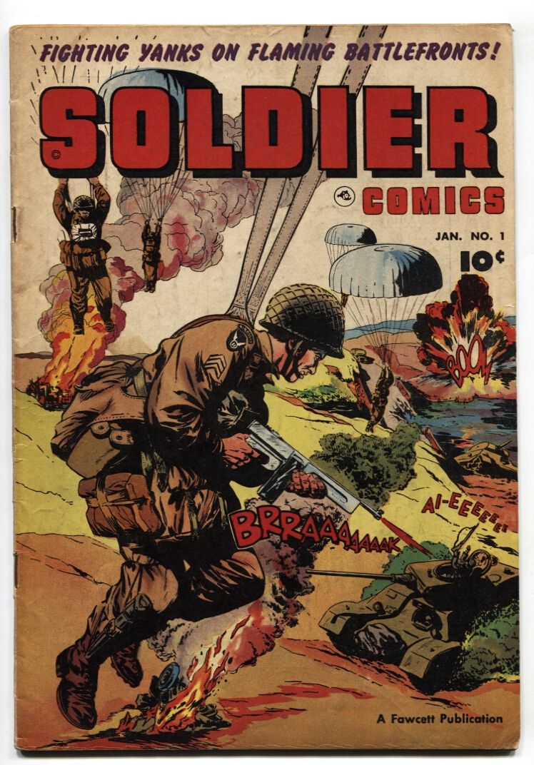 Soldier Comics #1 1952- Parachute Tommy Gun cover- Korean War VG+ ...