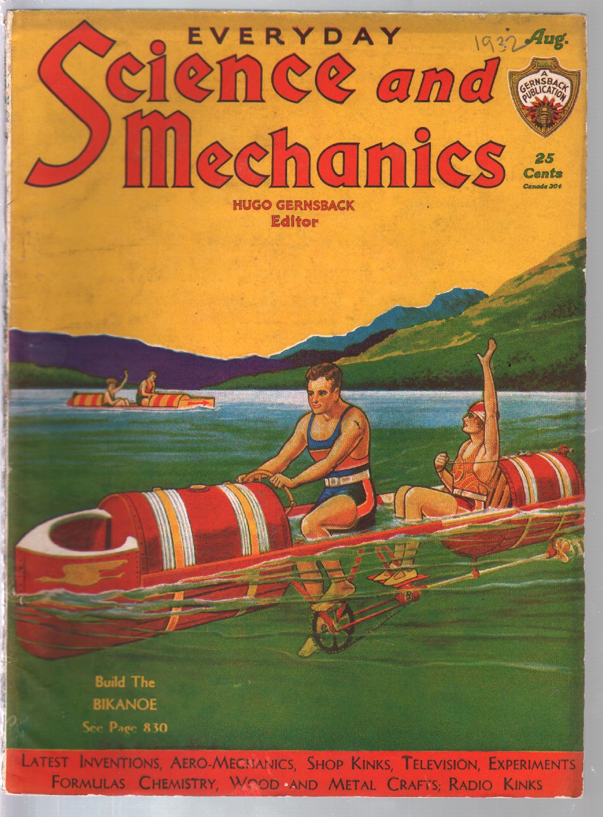 Everyday Science & Mechanics 8/1932-Frank R Paul Bikanoe cover-VG/FN ...
