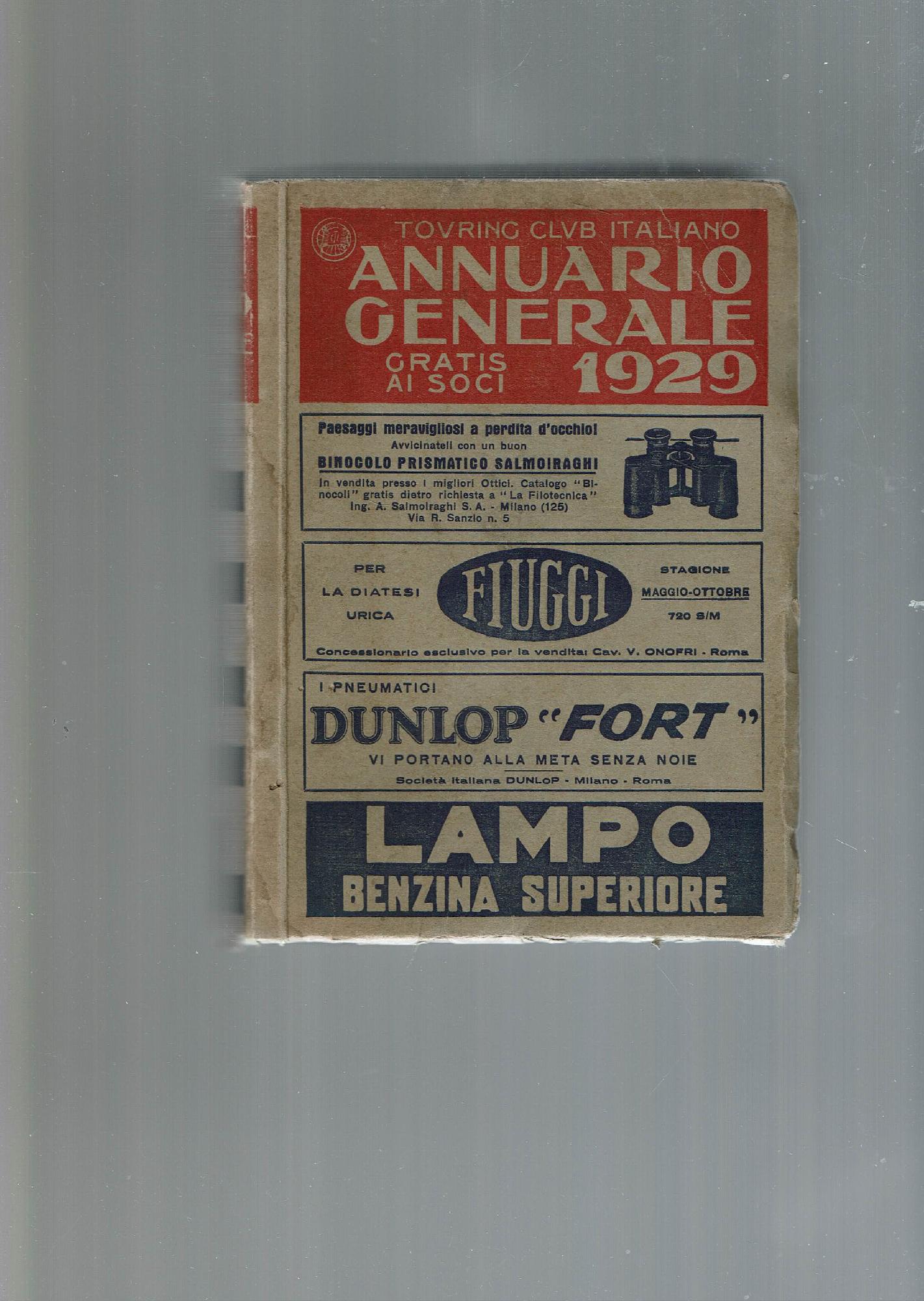 ANNUARIO GENERALE 1929 - TOURING CLUB by [aa.vv.]: Buono (Good) (1929 ...
