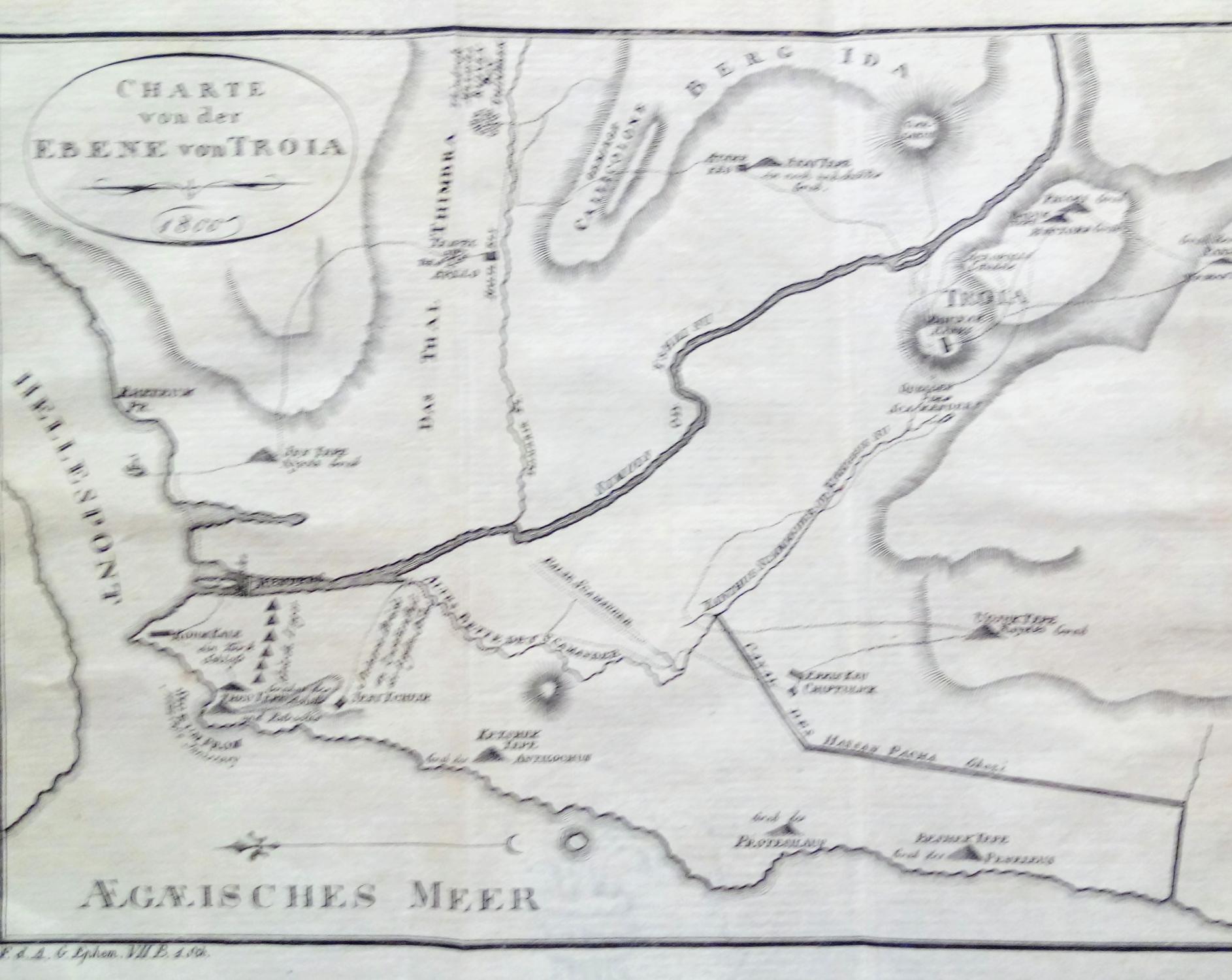[RARE TROJAN MAP] Bemerkungen über die Ebene von Troja.; Uebersicht der ...