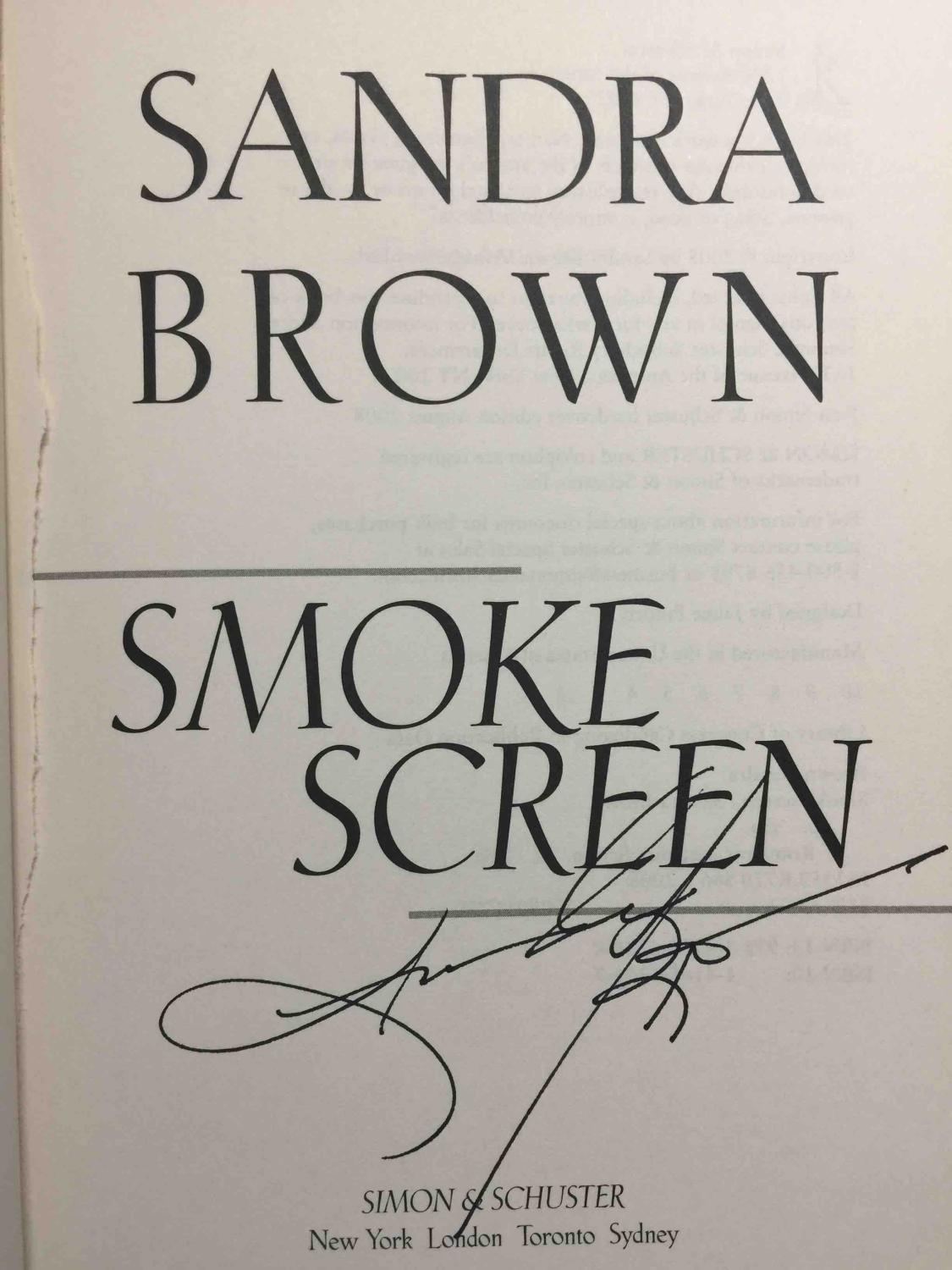 SMOKE SCREEN. by Brown, Sandra.: Signed by Author(s) | Bookfever, IOBA ...