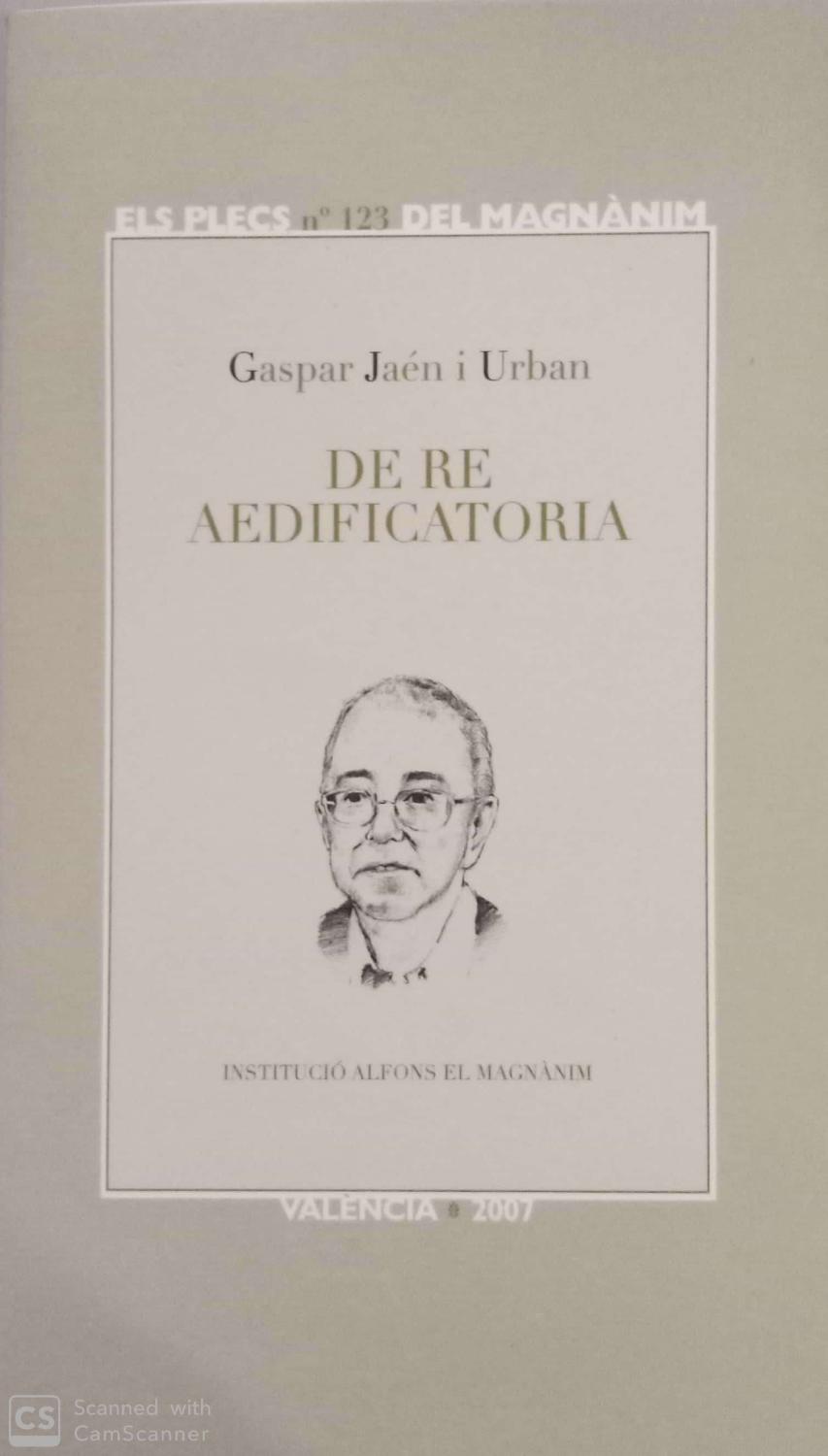 De re aedificatoria by Gaspar Jaén i Urban: Bé Enquadernació de tapa ...
