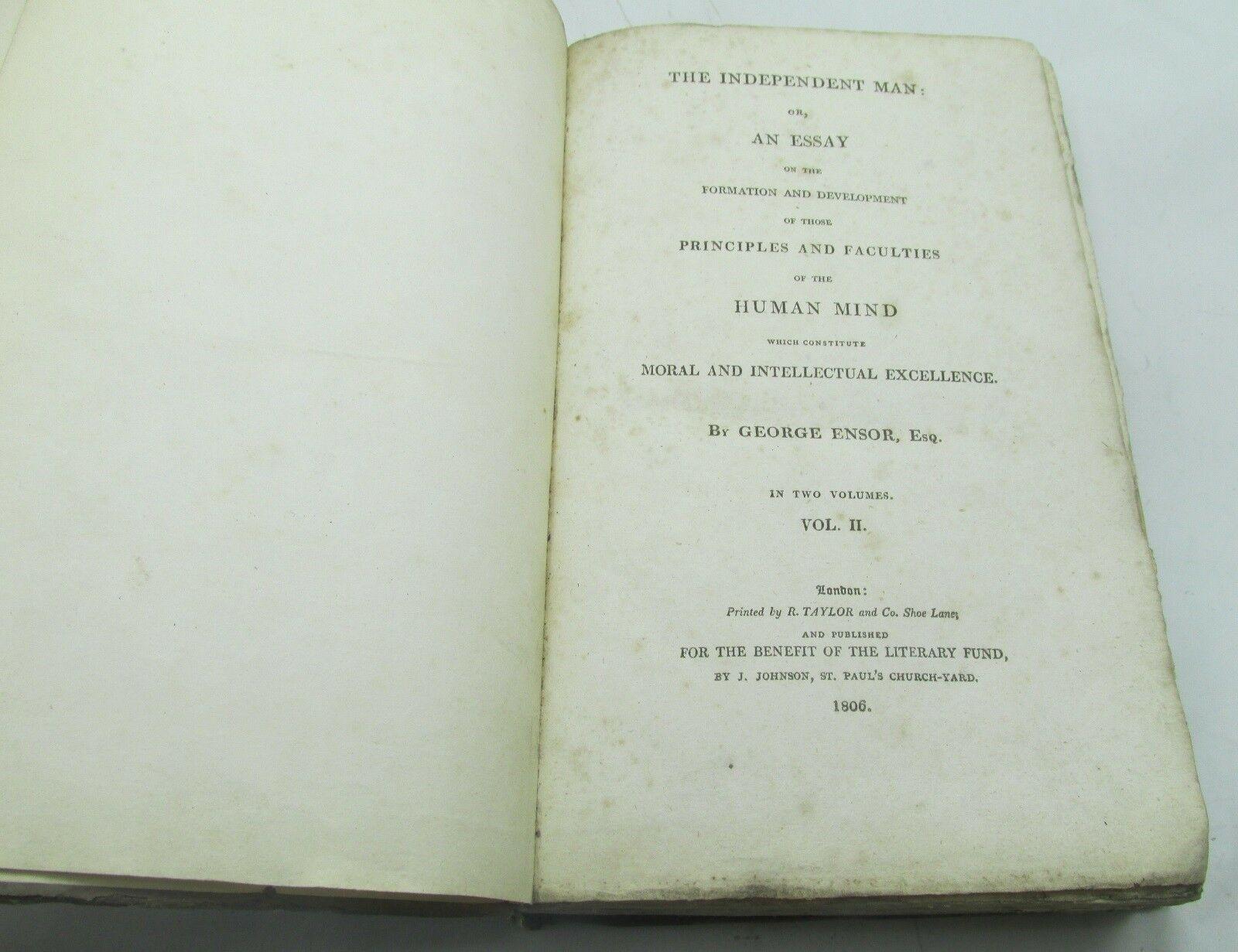 THE INDEPENDENT MAN or An Essay on the Formation and Development of ...