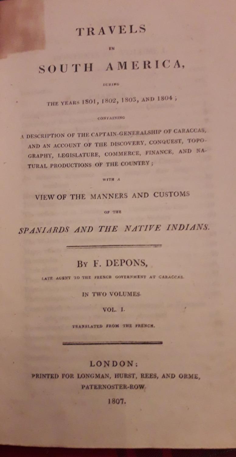 TRAVELS IN SOUTH AMERICA, During the Years 1801, 1802, 1803, and 1804 ...