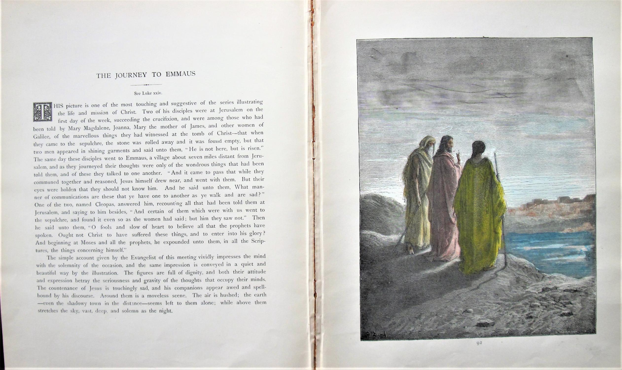 Antique Engraving: The Jouney to Emmaus by Biblical Engraving from Dore ...