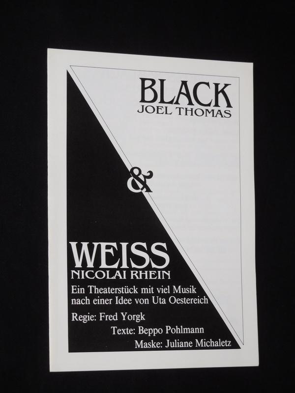 Programmheft Theater Die Komödianten Berlin um 1985. Uraufführung BLACK ...