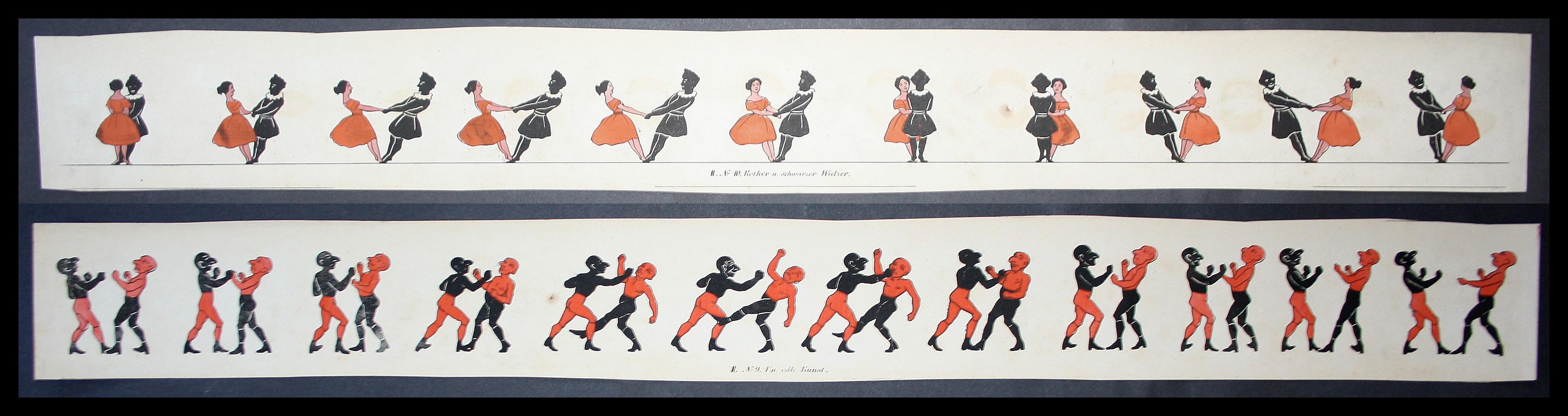 Kampf fight Tanz dance Zoetrope Strip / game optisches Spielzeug Spiel ...