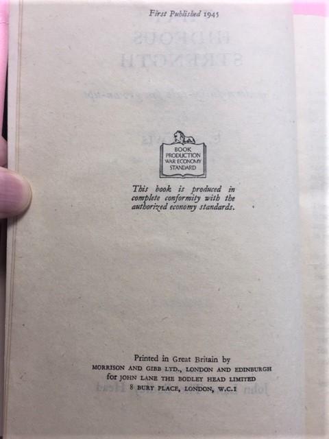 That Hideous Strength [BRITISH 1ST/1ST, VG+/VG, COMPLETE DJ] by C.S ...