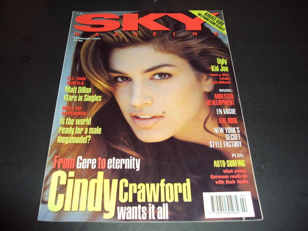 Sky Magazine Feb 1993 Matt Dillon, Cindy Crawford Wants It All: (1993 ...