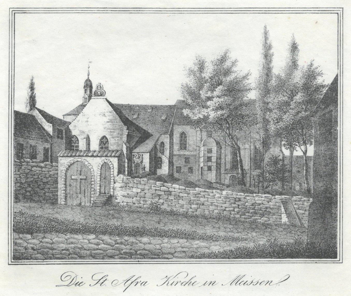 MEISSEN. "Die St. Afra Kirche in Meissen". Seitenansicht.: Kunst ...