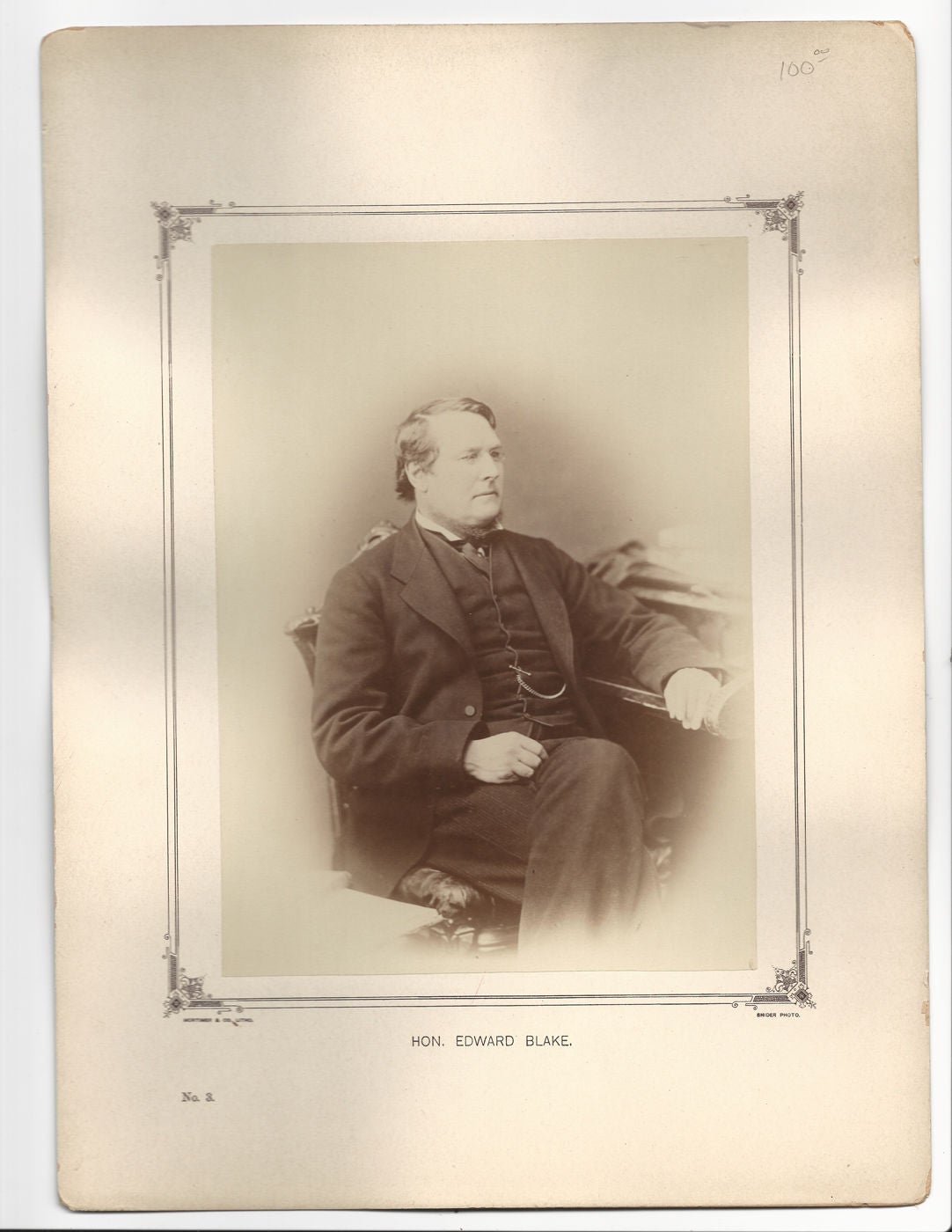 Original Photograph, Hon. Edward Blake. No.3 by NOTMAN] | J. Patrick ...