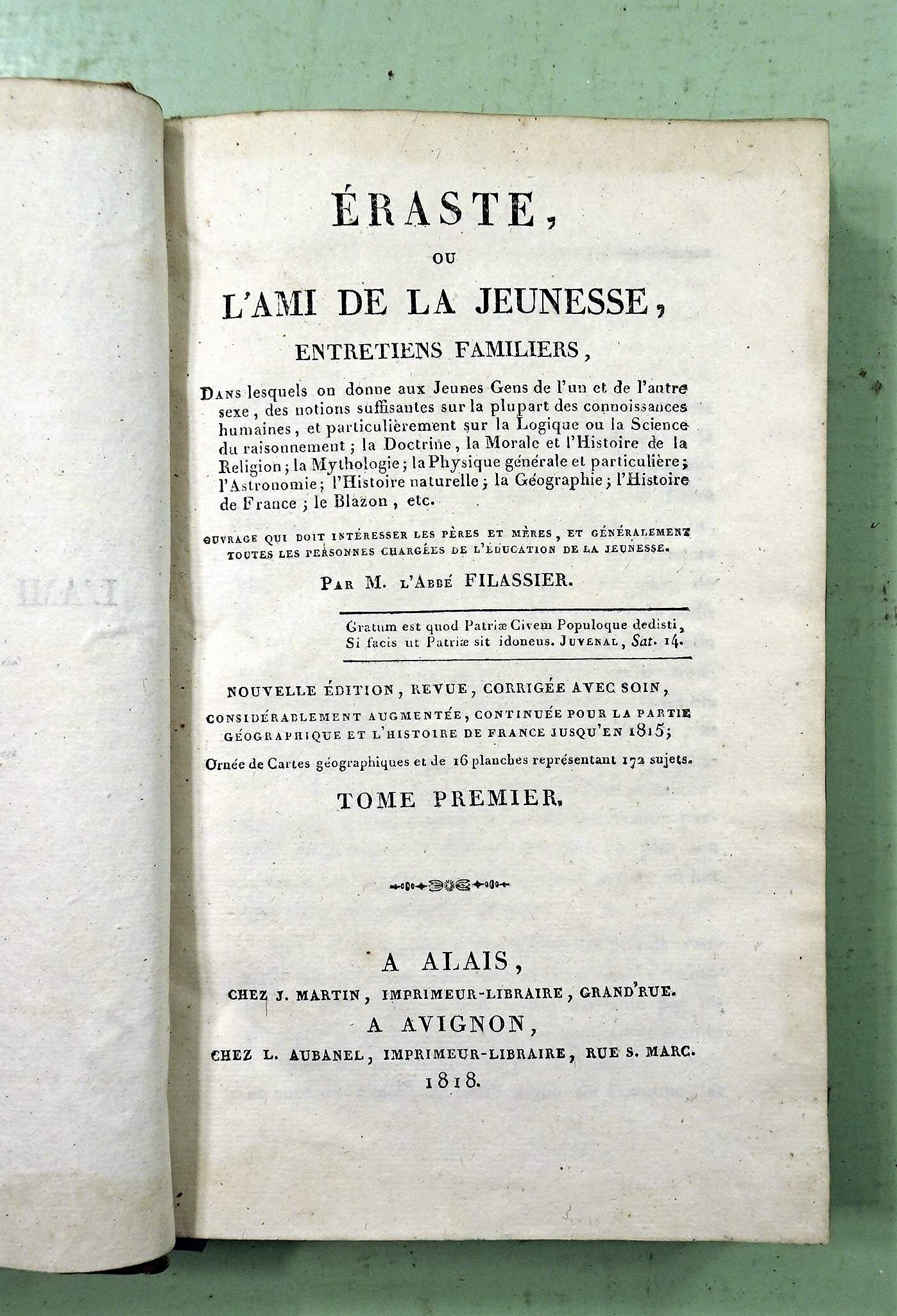 Eraste ou l'ami de la jeunesse, entretiens familiers. Ouvrage ...