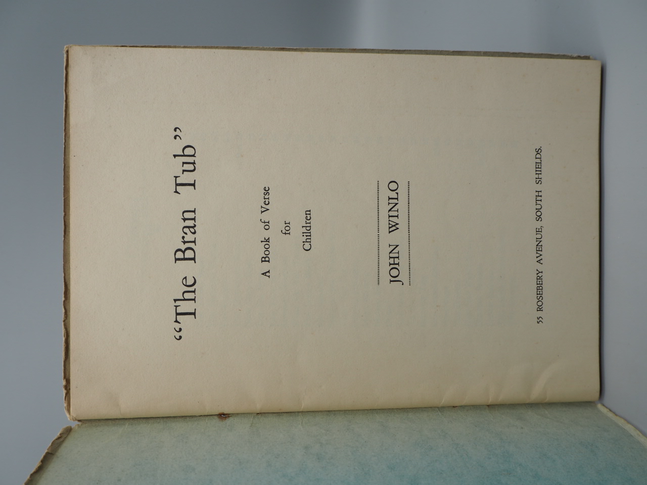 The Bran Tub: A Book of Verse for Children. by John Winlo.: Very Good ...