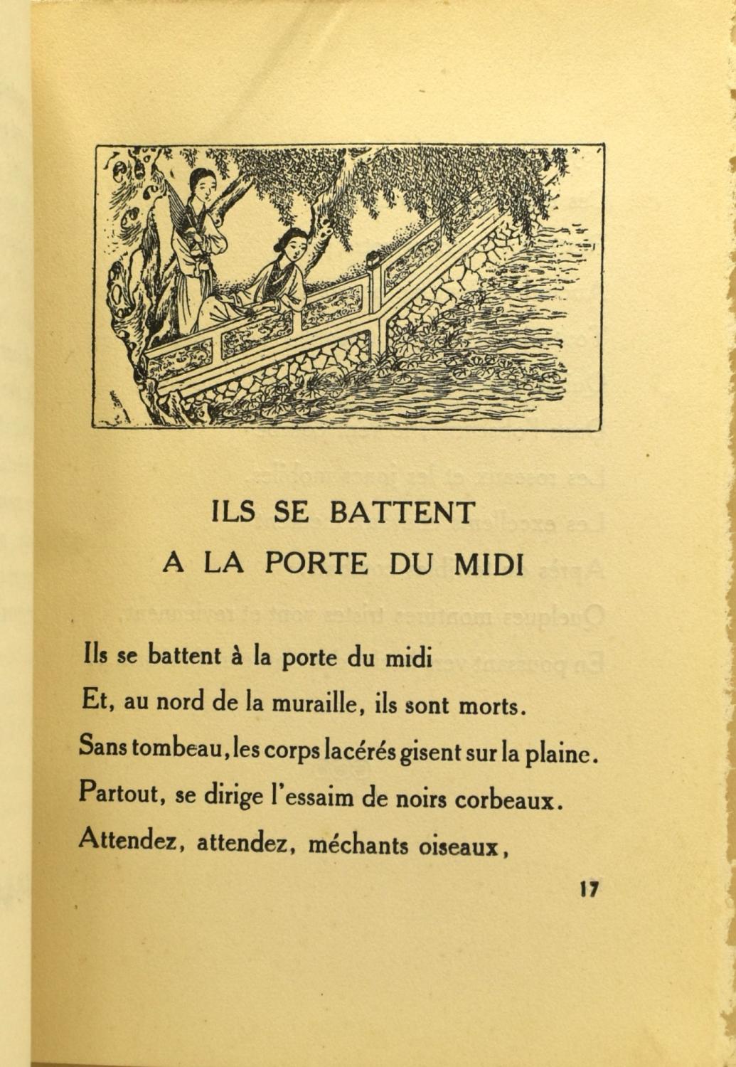 ANCIENS POEMES CHINOIS D'AUTEURS INCONNUS, TRADUITS PAR TSEN TSOMMING ...