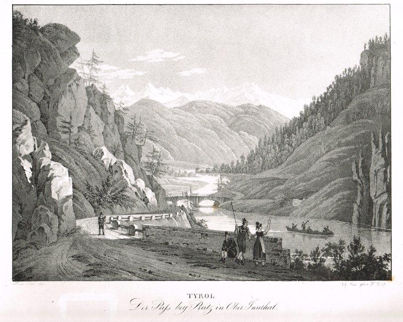 Der Pass bey Prutz in(!) Ober Innthal. von Tirol - OBERINNTAL: (1830 ...
