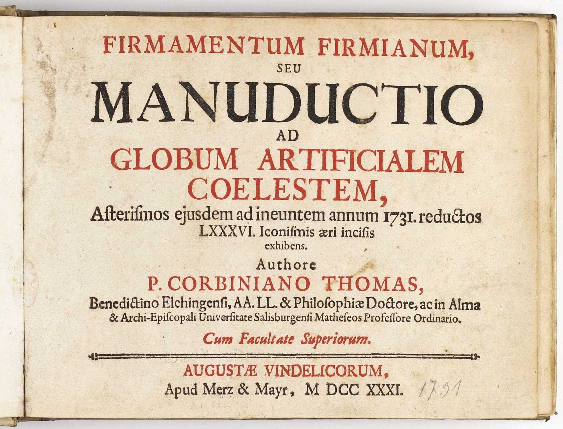 Firmamentum firmianum, seu manuductio ad globum artificialem coelestem ...