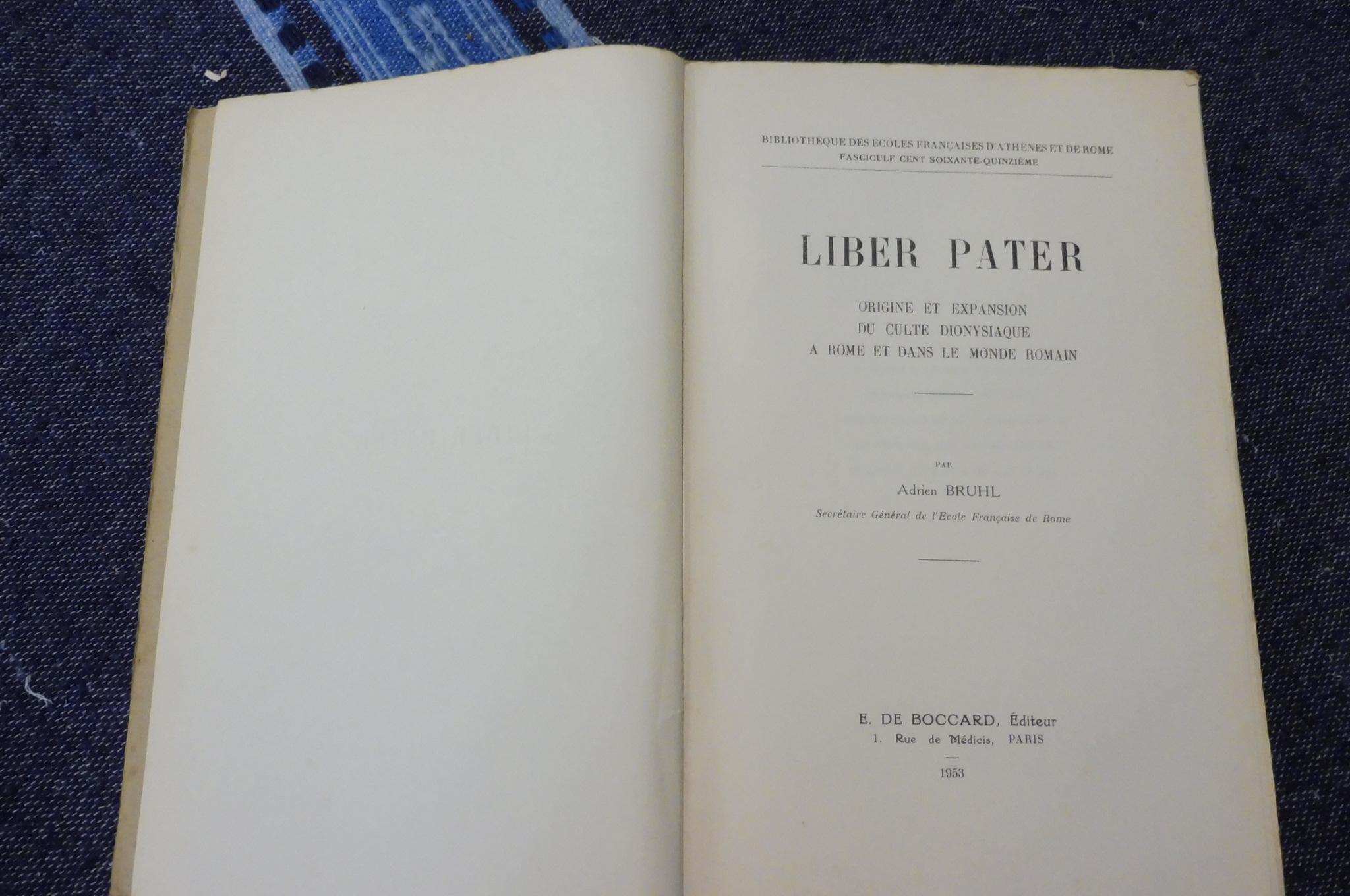 LIBER PATER Origine et expansion du culte Dionysiaque à Rome et dans le ...