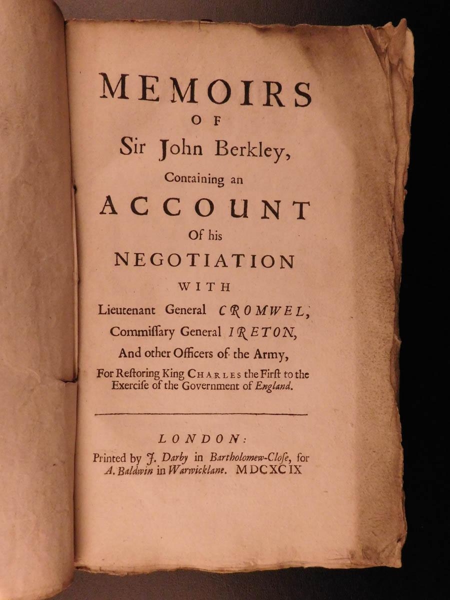 Memoirs of Sir John Berkley: containing an account of his negotiation ...