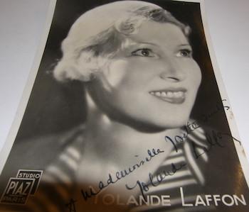 Photograph of French Actress Yolande Laffon, autographed. by Studio ...