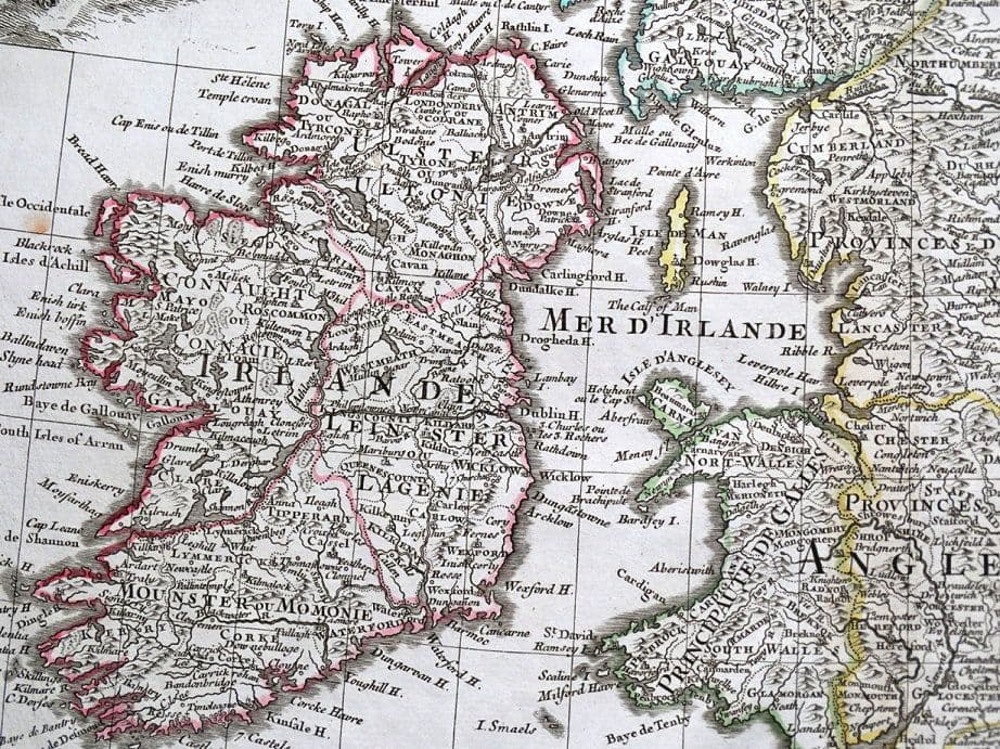 BRITISH ISLES, UK, Great Britain, De L'Isle original antique map 1800 ...